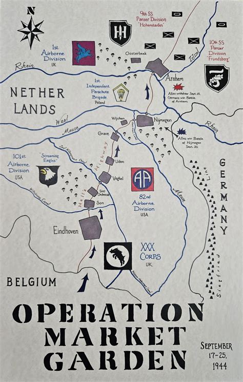 Operation Market Garden Map 11x17 Etsy