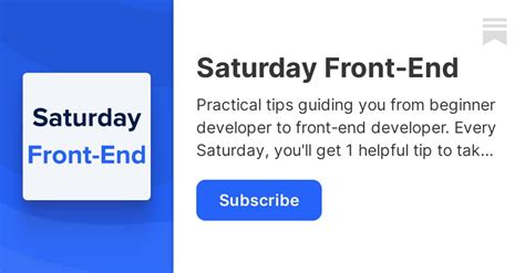 Saturday Front End Saturday Front End Editors Substack