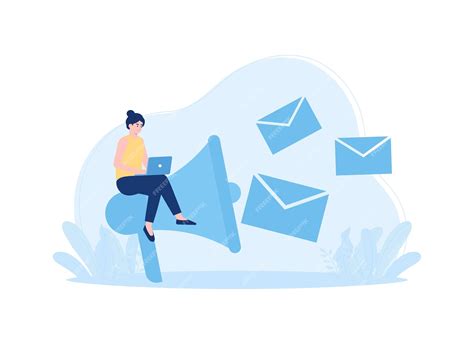Premium Vector Woman Sitting With Notification Concept Flat Illustration