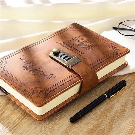 A5 Password Lock Notebook 200 Pages Secure Diary Thickened Hand Ledger Babe Notepad