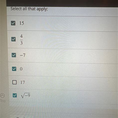which of the following is a whole number select all correct answers