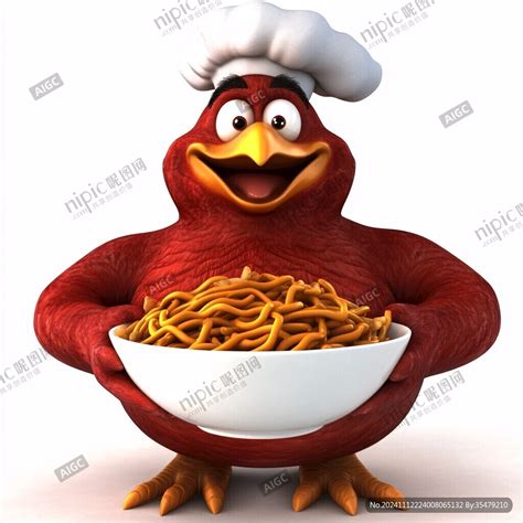 Ai创作图火鸡面炸鸡 火鸡泡面 鸭肶炆伊面 炸鸡火鸡面 血鸭广告 面条吉祥物 冒烤鸭卡通人物 面条盖鸭 火鸡面手绘插画 卡通陈皮鸭 鸭大厨