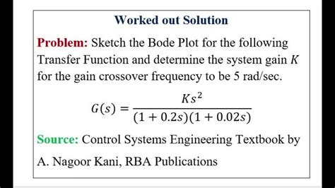 Control Systems Bode Plot Example Problem Youtube