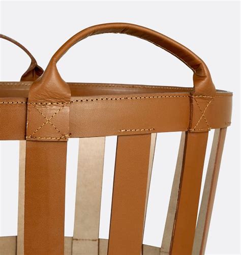 Leather Open Weave Round Basket Rejuvenation