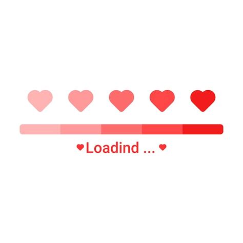 premium vector valentines day loading bar with love hearts progress