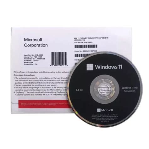 GENUINE MICROSOFT WINDOWS 11 Pro DVD Product Key Card New Sealed