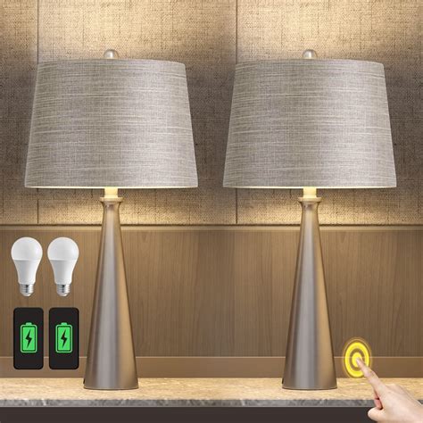 Oneach 3 Way Dimmable Touch Control Modern USB Table Lamp Set Of 2 For
