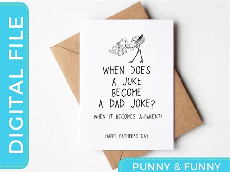 Dad Joke Fun Dad Funny Fathers Day Printable Card Fathers Day