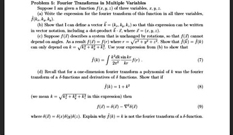 solved problem 5 fourier transforms in multiple variables suppose i