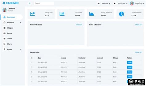 Bootstrap后台数据管理网页模板 Html 模板王