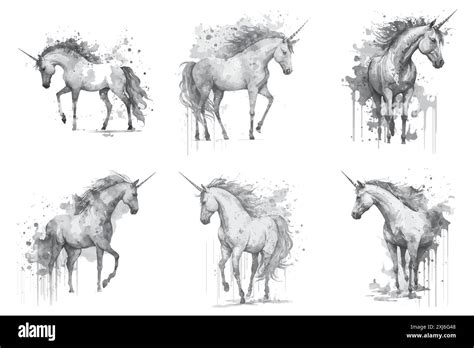 Watercolor Unicorn Vector Illustration Stock Vector Image And Art Alamy