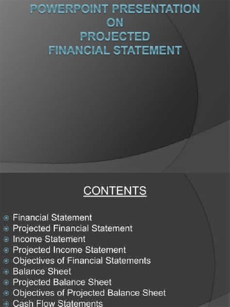 Projected Income Statement And Balancesheet Pdf
