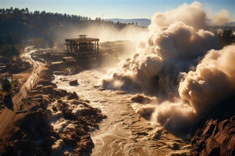 Premium Ai Image Harrowing Scenes Of Large River Floods And
