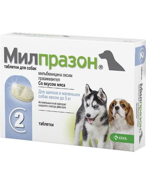 Таблетки для щенков и собак Милпразон до 5 кг, антигельминтик в Санкт ...