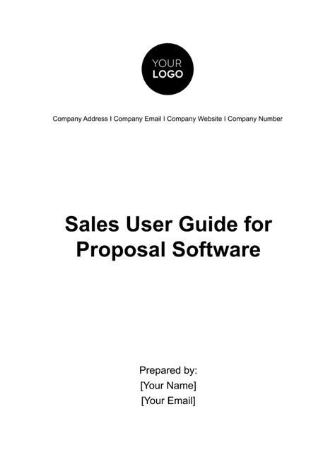 Free Sales User Guide For Proposal Software Template To Edit Online