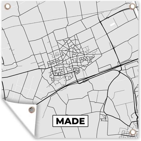 Tuindoek Plattegrond Kaart Made Stadskaart 100x100 Cm Bol