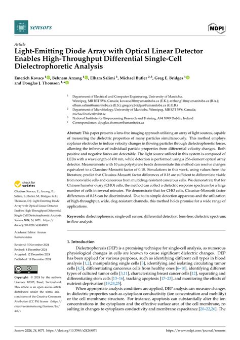 Pdf Light Emitting Diode Array With Optical Linear Detector Enables