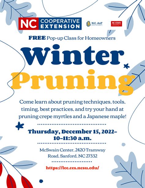 Free Pop Up Class For Homeowners Winter Pruning Nc Cooperative