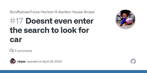 Doesnt Even Enter The Search To Look For Car · Issue 17 · Scruffydrew