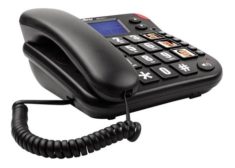 Telefone fixo Intelbras Tok Fácil ID preto Parcelamento sem juros