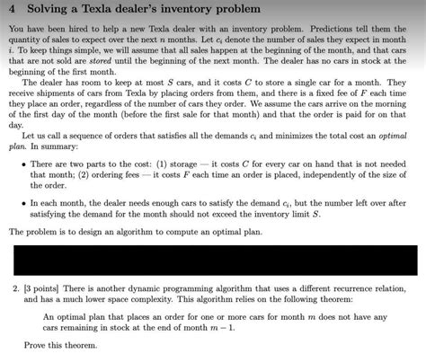 solved 4 solving a lexla dealer s inventory problem you have
