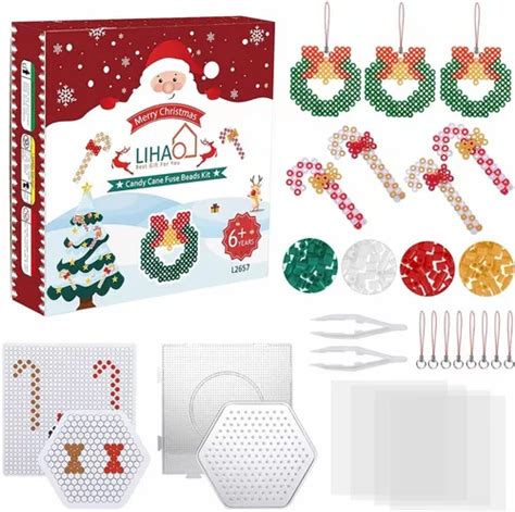 2100 Kit Hama Beads 5mm Cuentas Bastones Caramelo Navidad Cuotas Sin