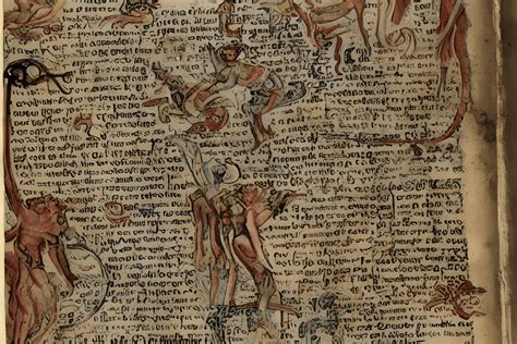 Biblical Era Codex Pages Filled With Colorful Alien Illuminati