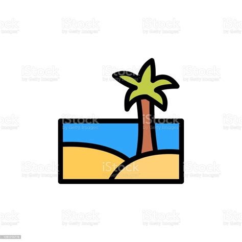 島 棕櫚樹 海洋圖示簡單的顏色與輪廓向量元素儲存海洋圖示 Ui 和 Ux 網站或移動應用程式向量圖形及更多夏天圖片 夏天 外型 大自然