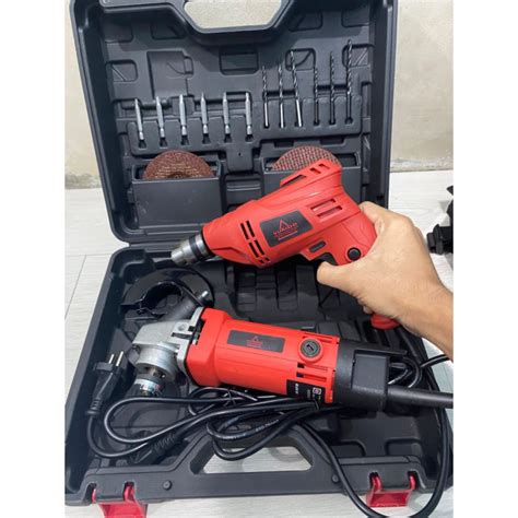 Paket 2 Item Angle Grinder Mesin Grinda Dan Mesin Bor Gurinda