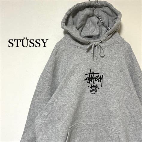 37％割引ブラック系m【2021春夏新色】 【美品】stÜssy ステューシー パーカー センターロゴ クラウン ブラック パーカー