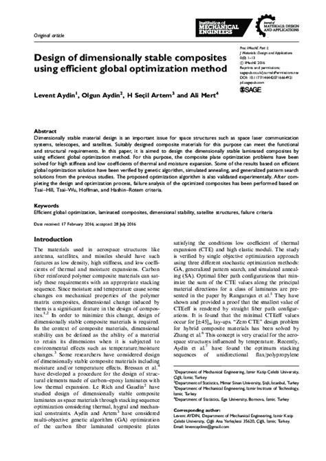 Pdf Design Of Dimensionally Stable Composites Using Efficient Global