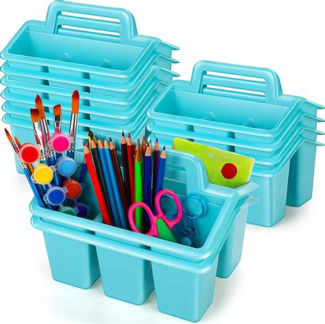 Willbond 12 Pcs Classroom Storage Caddies Stackable Utility Caddies With 4