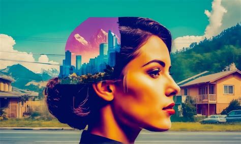 Premium Photo Abstract Double Exposure Portrait Blended With Architecture Light Head Mind Concept