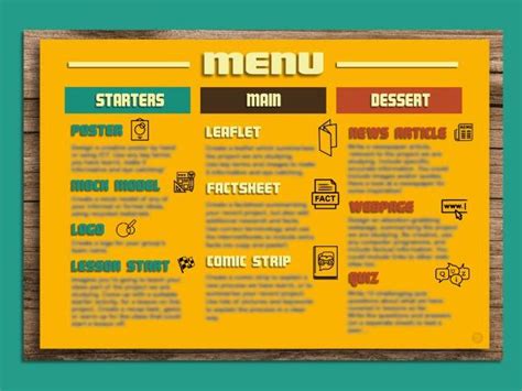 DT Menu Of Tasks Teaching Resources