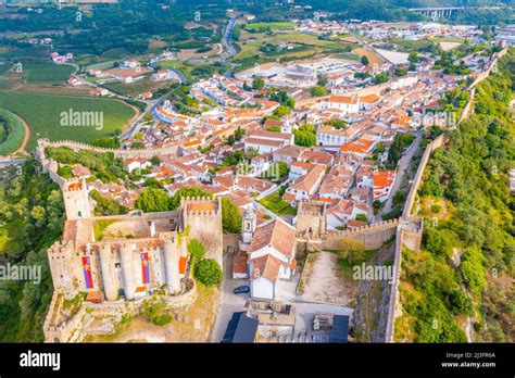 Panorama Of Obidos Town In Portugal Stock Photo Alamy