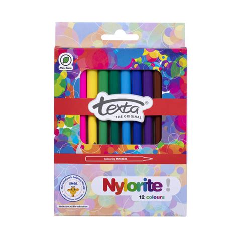 Texta Nylorite Coloring Pen Markers Assorted Colours 24 Pack