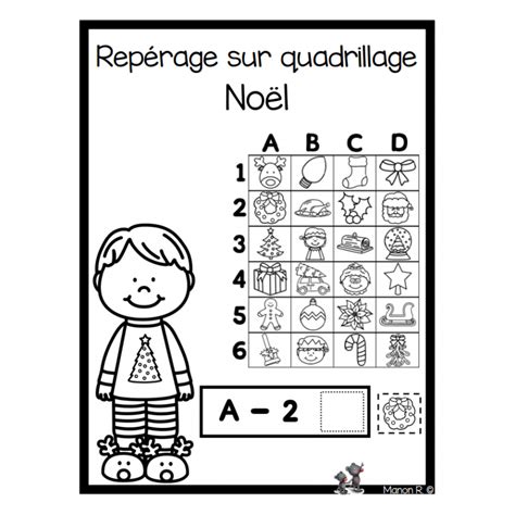 Repérage sur quadrillage Noël