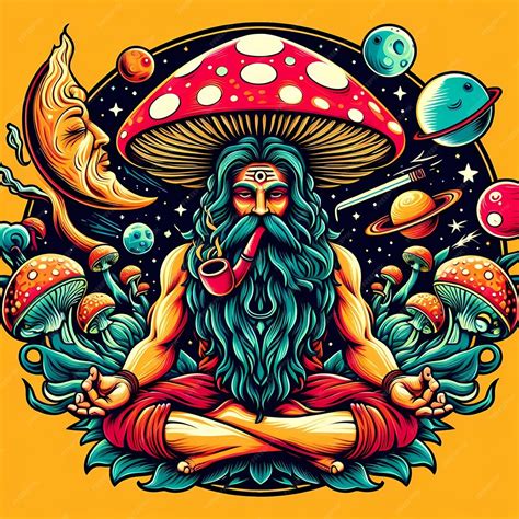 Yoga Meditation Spiritual Peace Mushroom Premium Ai Generated Image