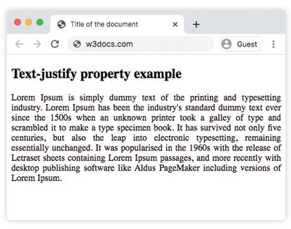 Html css font justify