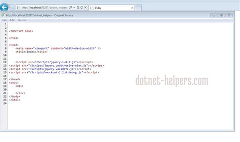server side comment in mvc mvc