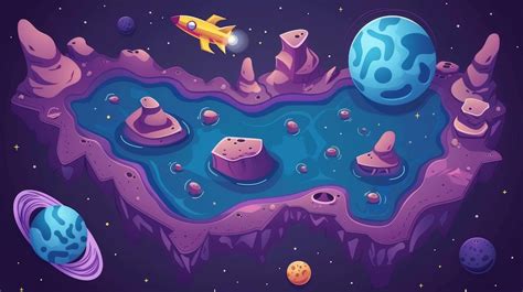 premium photo galaxy space game interface level map in modern form
