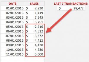 Excel Sum Last Entries In A Row MyExcelOnline