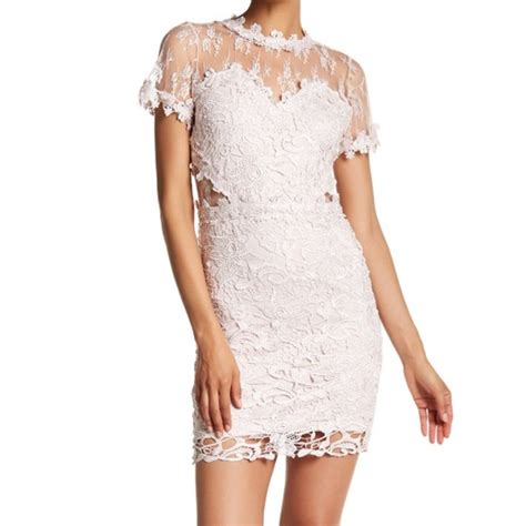 Soieblu Dresses New Soieblu Cream Mock Neck Crochet Lace Dress
