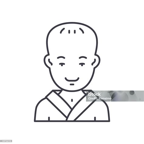 Icône Paisible Illustration Disolement Linéaire Vecteur Mince De Ligne