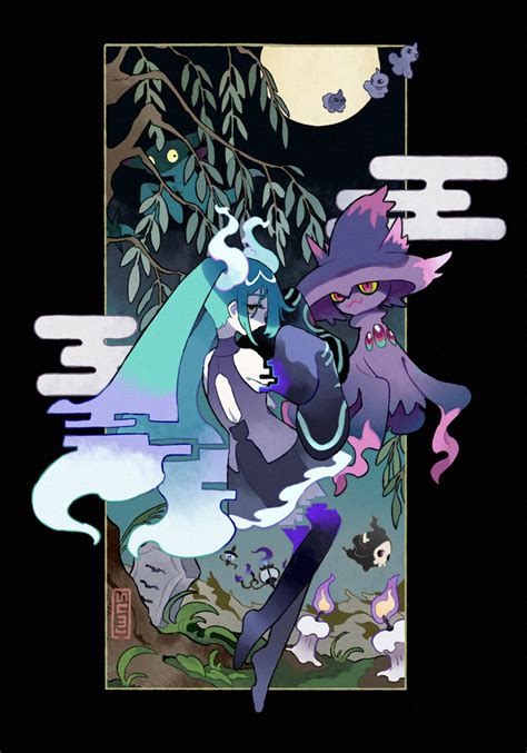 Yotsu Kado Chandelure Dreepy Duskull Ghost Miku Project Voltage Hatsune Miku Lampent