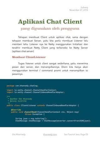 Membuat Aplikasi Chat Menggunakan Java PDF