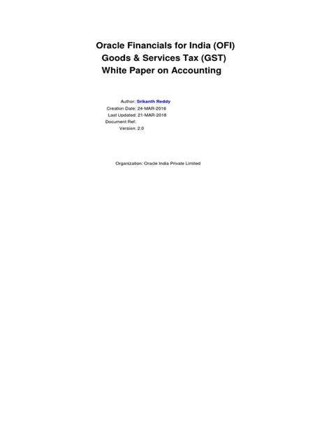 Ofi Gst Accounting Whitepaper Pdf Receipt Invoice