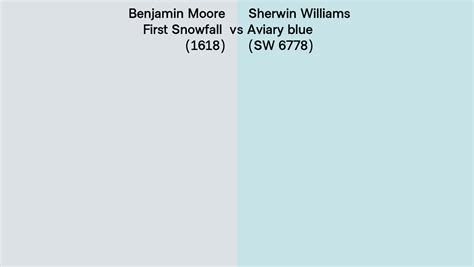 Benjamin Moore First Snowfall 1618 Vs Sherwin Williams Aviary Blue