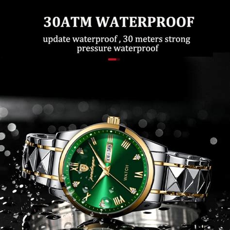 Poedagar Men Watch Green Dial Business Stainless Steel Quartz Watches