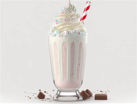 Premium Ai Image A Glass Of Milkshake With A Chocolate Covered